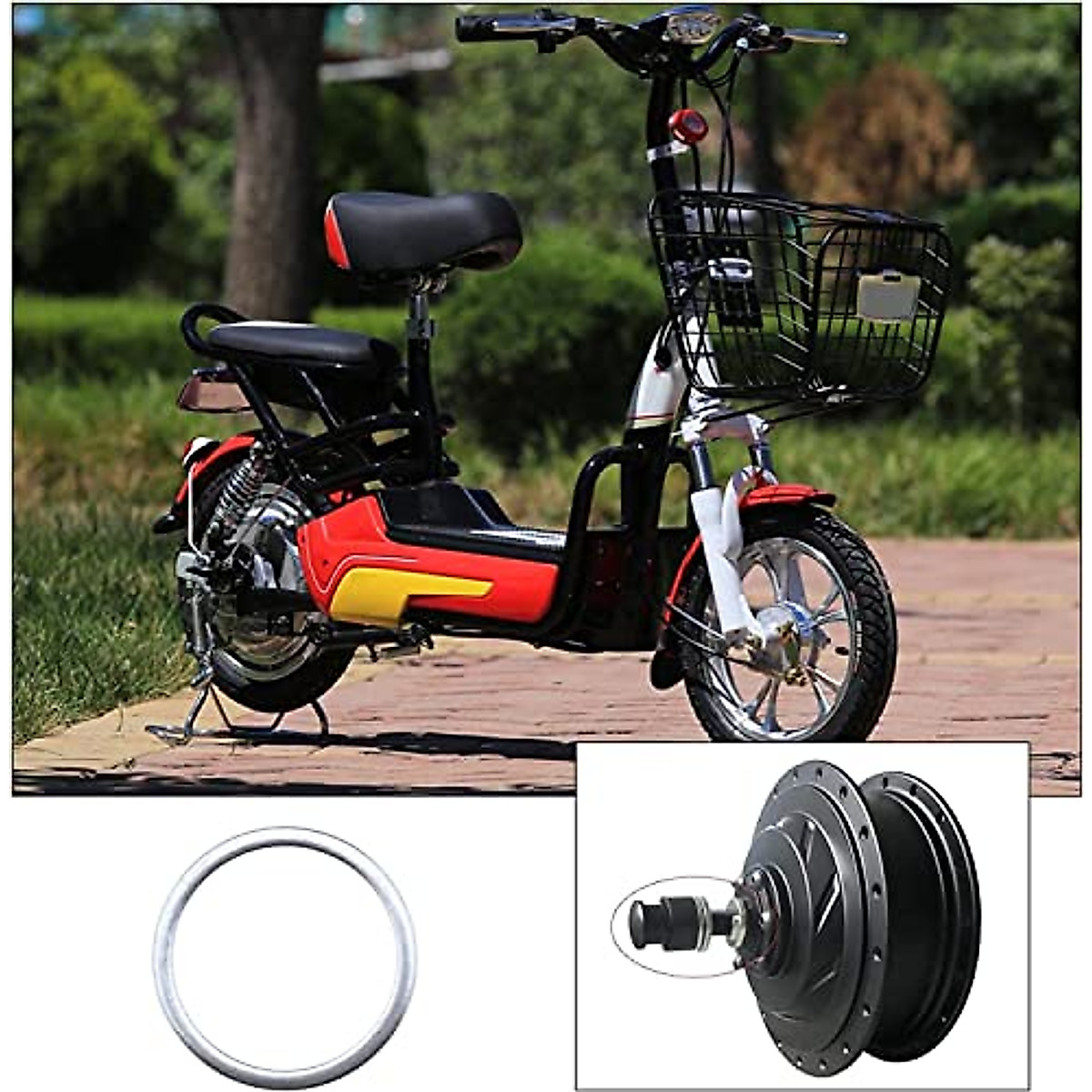 Auto-plaza E-Bike M14 Shaft Hub Motor Nuts Bike Safety Washers Electric Bicycle Wheel Lock Nuts Motor Axle Bolt Screw Full Set