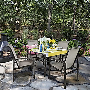 Barton 5pc Outdoor Dining Table and Chairs Set Patio Mesh Dining (4) Chairs Garden Patio Furniture UV-Resistant Mesh
