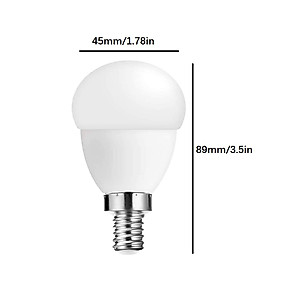 YDJoo LED Globe Bulb 5W E14 Light Bulbs 50W Equivalent G14 LED Bulbs Daylight White 6000K E14 Candelabra Base Light Bulb 500LM for Ceiling Fan Home Lighting, 4 Pack