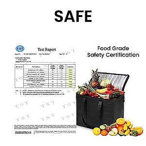 NZ home Insulated Cooler Bag (XL Plus, 2 pack) for Food Delivery & Grocery Shopping with Zippered Top, Black