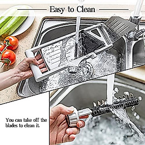 VEKAYA Professional Mandoline Slicer for Kitchen with Waffle Fry Cutter, Julienne & 0-9mm Slice | Vegetable Mandolin Slicer for Food Potato Onion with Bonus Cut Resistant Gloves and Food Safety Holder