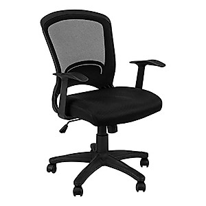 Monarch Specialties I 7265 Office Chair, Adjustable Height, Swivel, Ergonomic, Armrests, Computer Desk, Work, Metal, Mesh, Black, Contemporary, Modern