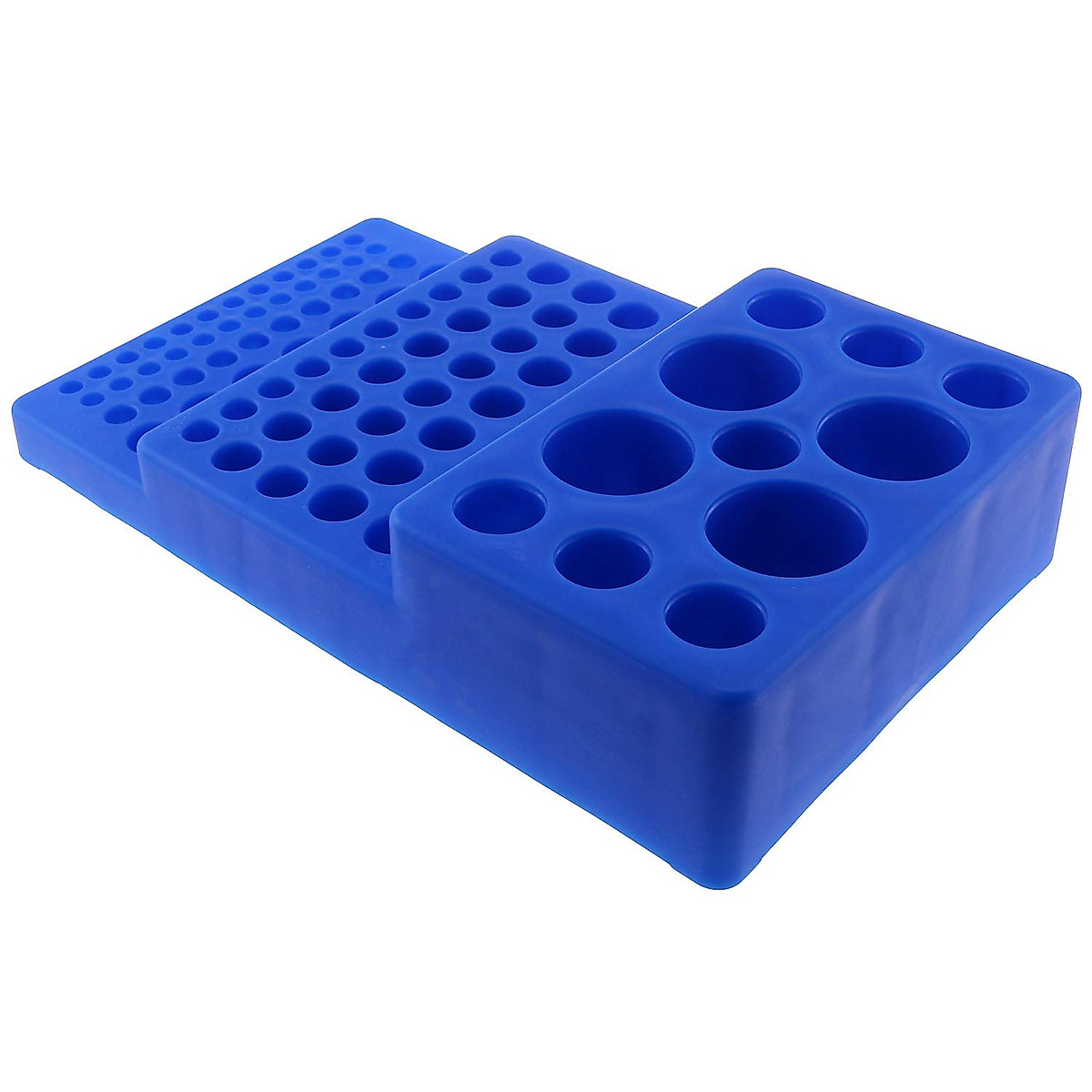 E-outstanding Test Tube Rack Blue Multifunctional Trapezoidal Test Tube Stand Holder Vial Rack for 0.2ml-50ml Test Tube