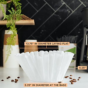 Tupkee Extra Large Coffee Filters - 1.5 to 3 Gallon (13" x 5") Coffee & Tea Filter (250 Count) - Chlorine Free White - Premium Tall Jumbo Commercial Coffee Filters Compatible with Bunn Coffee Machines