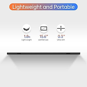 ForHelp 15.6inch Portable Monitor,1080P USB-C HDMI Second External Monitor for Laptop,PC,Mac Phone,PS,Xbox,Swich,IPS Ultra-Thin Zero Frame Gaming Monitor/Premium Smart Cover