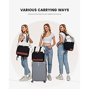 LOVEVOOK Laptop Backpack for Women Men, 15.6 Inch Work Backpacks Purse with USB Port, Waterproof Nurse Teacher Bag, Wide Open Business Travel Computer Backpack, Convertible College Tote Daypack