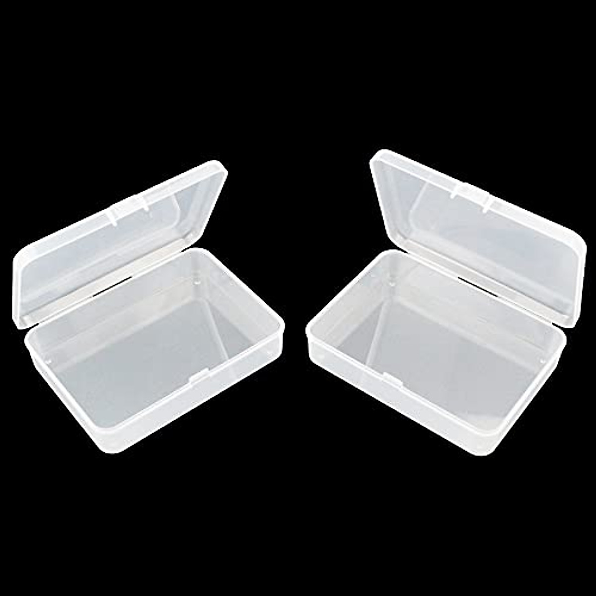8-Pack Rectangular Plastic Storage Containers Box with Hinged Lid for Beads and Crafts, 4.5 x 3.3 x 1.1 inch / 115 x 85 x 28 mm (Translucent)