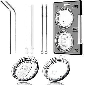 8 Piece Set For Yeti Straw 30 oz,No Leak Sliding Closure 100% Spill Proof Straw Lid And Fits Yeti Rambler Tumbler,Ozark Trail Cup Or More Brand Stainless Steel Mugs