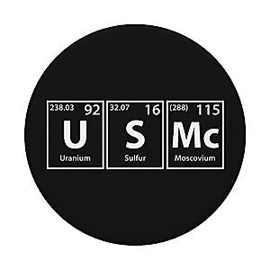 Periodic Tees Co. Usmc (U-S-Mc) Periodic Table Elements Spelling PopSockets Stand for Smartphones an