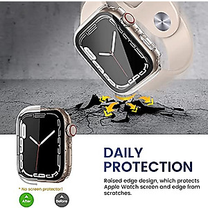 HANKN 2 Pack Clear 40mm Case Compatible with Apple Watch Series 6 5 4 SE 40mm Tempered Glass Screen Protector Case, Full Coverage Hard Pc Shockproof Iwatch Cover Bumper (Clear+Clear, 40mm)