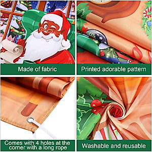 Tiamon Merry Christmas Backdrop Xmas Black Santa Claus Background Decoration for Photography Fireplace Wall Hanging Banner Photo Booth Prop for Winter Home New Year Holiday Party Favor Supplies