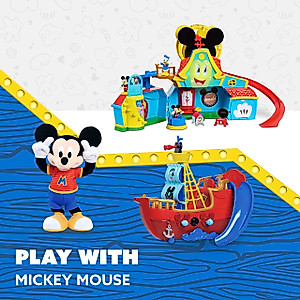 Disney Junior Mickey Mouse Funhouse Treasure Adventure Pirate Ship with Bonus Figures, 18-Piece Toy Figures and Playset, Kids Toys for Ages 3 Up, Amazon Exclusive by Just Play