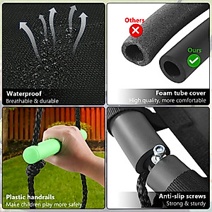 ZBZBML Tree Swing with PP Mat for Kids and Adults - Durable, Safe, and Easy to Install,Black Outdoor Saucer Swing,Flying Saucer Web Circle Swing for Yard Garden Playground Park (40 inches Diameter)