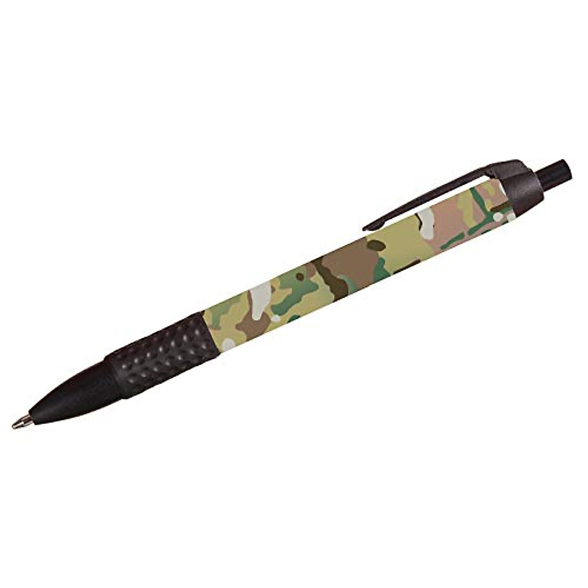 Multi-Cam Camouflage Ballpoint Pens with Grip - 5 Pack (Made in USA)