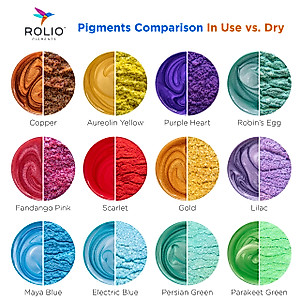 Rolio Mica Powder Epoxy Resin Pigment - Art Set for Resin Epoxy - for Soap Making, Nail Polish Set, Lip Gloss Set, Eye Shadow, Bath Bomb, Slime & Candle Jars - 10g, 24 Jars