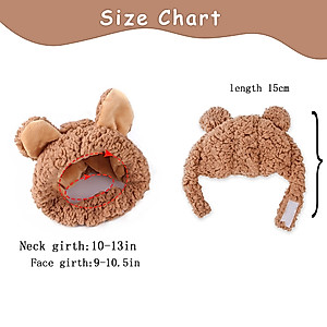 YAODHAOD Plush Bunny Ears Pet Headband, Soft Comfortable Cat Hat with Bear Ears Headwear Cosplay Dress up Accessories Pet Halloween Party Costume for Cats & Small Dogs (Cute Bear Hat)