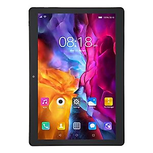 ANGGREK 10.1in Tablet for Android12 5G WiFi 6GB 128GB Front 200W Rear 500W 1960x1080 IPS 10 Core 8800mAh Calling Tablet 100240V Black
