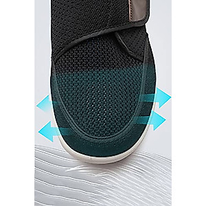 ZUMEIJIA Men's Diabetic Elderly Shoes Large Size Plus Fertilizer Widening Shoes Adjustable Foot Swelling Shoes Non-Slip Double Insole Air Cushion Bottom Walking Shoes Black 11