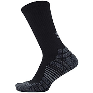 Under Armour Adult Elevated Performance Crew Socks, 3-Pairs, Black, Large