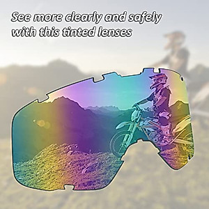 Pink ATV Goggles for Adult Dirt Bike Goggles Youth Motorcycle Goggles Kids Women Motocross Goggles MX Goggles UTV Goggles Helmet Goggles UV Protection Anti-Scratch dustproof （Pink Frame + Color Lens）…