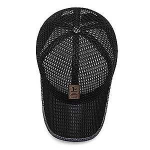 FASHIXD Summer Mesh Baseball Cap for Men Women Trucker Mesh Hat Baseball Hats Outdoor Sports Running hat (2-Black)