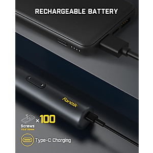 Fanttik S1 Capsule 3.7V Cordless Screwdriver, Electric Screwdriver, Max 5 N.m, 320 RPM Motor, 5 Pcs Double-Ended Bits, Compact Design, LED Light, 1/4''Hex, Idea Tool for Furniture, Appliances-Grey