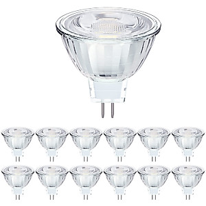 Energetic Dimmable MR16 6W 12V LED Light Bulb, 50W Halogen Equivalent, CRI 90+, GU5.3 Bi-Pin Base, 40 Degree Beam Angle, 3000K Warm White, for Landscape, Recessed, Track Lighting, UL Listed, 12Pack
