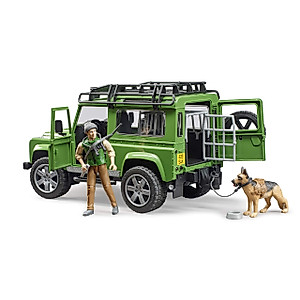 Bruder 02587 Land Rover Defender w/Forester and Dog
