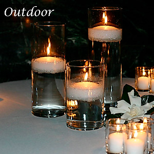 3 inch White Floating Candles for Centerpieces, 12Pack Dripless Wax Burning Candles, Long Burning and Smokeless Candle for Wedding, Birthday, Pool, Holiday & Home Decoration Unscented