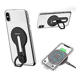 [Limited Quantity] Phone Ring Holder Stand, Wireless Charging Compatible, US Patented Slim Slide Finger Ring Kickstand. Slide, Flip and Rotate 360° with Sturdy Snap. Stand Horizontally and Vertically