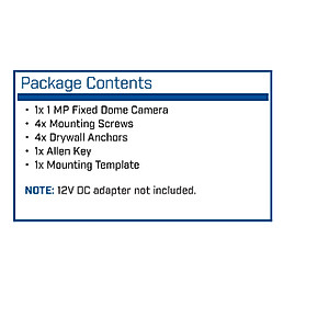 FLIR Digimerge ME323 Outdoor Security Dome Camera, 1MP HD Fixed MPX, 3.6mm, 90ft Night Vision, Works with Lorex, Flir MPX DVR, White (Camera Only)