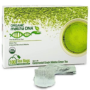 Matcha Teabags MatchaDNA Certified Organic Matcha Green Tea by MATCHA DNA - 100 Teabags