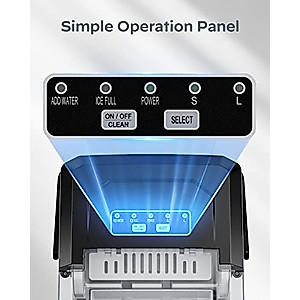 Silonn Ice Maker Countertop, Portable Ice Machine with Carry Handle, Self-Cleaning Ice Makers with Basket and Scoop, 9 Cubes in 6 Mins, 26 lbs per Day, Ideal for Home, Kitchen, Camping, RV