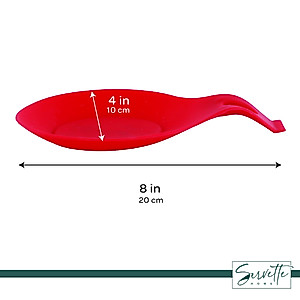 Round Silicone Spoon Rests - Set of 2 Red