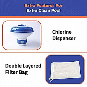 Zepluxe Hand Held Portable Vacuum Pool Cleaner for Above Ground Pools- Ideal for Above Ground Home Pools, Swimming Pools- Automatic Jet Pool Cleaner with Telescopic Pole