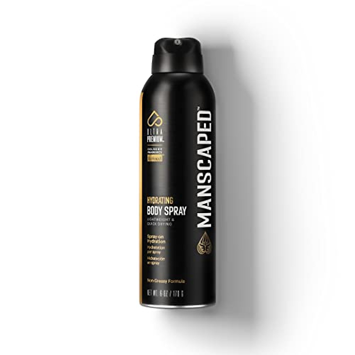 MANSCAPED® UltraPremium Hydrating Body Spray, Non-Greasy Quick Drying Spray-On Moisturizer Formula with Red Algae and Hyaluronic Acid for Skin Hydration (6 oz Aluminum Bottle)