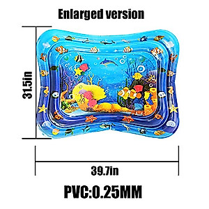 QINGBAO Baby Tummy Time Water Play Mat (Large Size 39.7x31.5)-3 6-9 Years Old Boys and Girls Sensory Development Toys (39.7"x31.5")