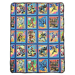 Marvel X-Men Characters Comic Cards Fleece Soft Throw Blanket| Measures 60 x 45 Inches