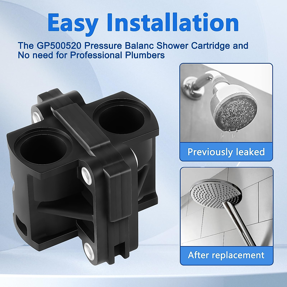 GP500520 Pressure Balancing Unit Cartridge Replacement,Compatible with Kohler Shower Cartridge,Shower Valve,Rite-Temp Bath and Shower Pressure Balancing 1/2" Single Handle Faucet valves (1PCS)