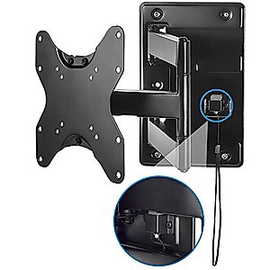 Mount-It! Lockable RV TV Wall Mount with Quick Release, Full Motion Flat Screen Bracket for Campers, Travel Trailers, RVs, Motorhomes and Marine Boats, Fits Most 23-43" VESA 100, 200, 77 Lbs Capacity