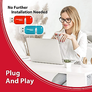 [Gigastone] V10 128GB 2-Pack USB 2.0 Flash Drive Thumb Drive Memory Stick Pen Drive Capless Retractable Design (Blue&Orange)