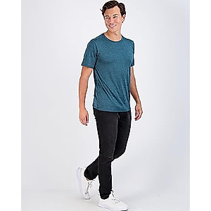 Real Essentials Mens Quick Dry Fit Dri-Fit Short Sleeve Active Wear Training Athletic Crew T-Shirt Gym Wicking Tee Workout Casual Sports Running Tennis Exercise Undershirt Top, Set 1, XL, Pack of 5