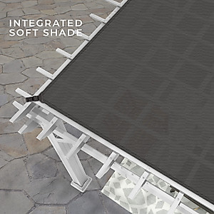 Backyard Discovery 16x12 ft Hawthorne White Galvanized Steel Pergola w/Soft Sail Shade, Spacious, Rust Resistant, UV Protection, Resist Winds Up to 100 MPH, Durable, Powerport USB & Electrical Outlet