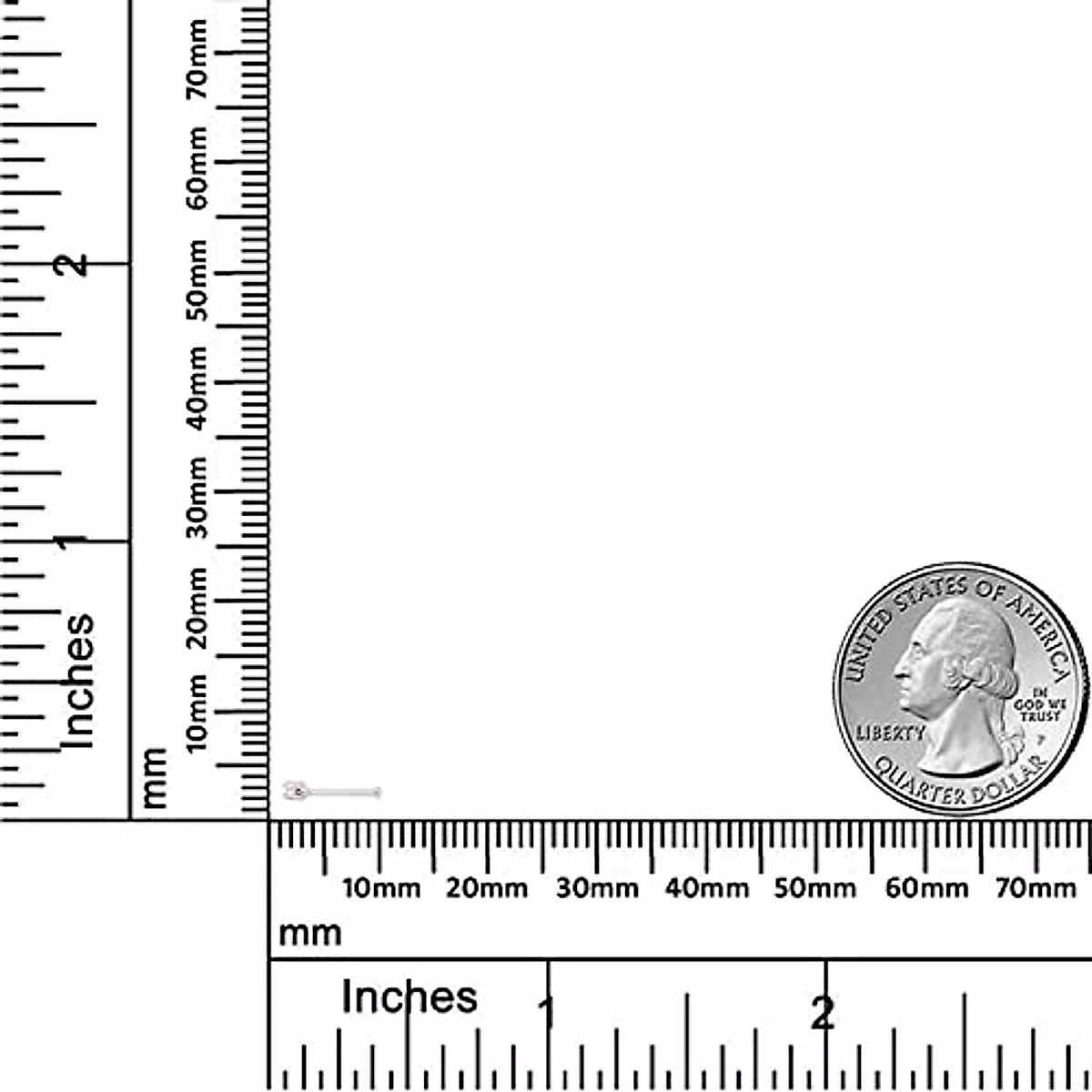 AVORA 14K White Gold 0.01 CT (1.3mm) Genuine Diamond Nose Ring Body Jewelry (22 Gauge)