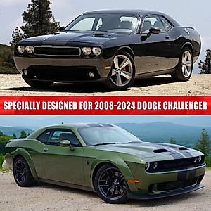 Waterproof Car Covers Replace for 2008-2024 Dodge Challenger, 6 Layers All Weather Custom-fit Car Cover with Zipper Door & Windproof Bands for Snow Rain Dust Hail Protection