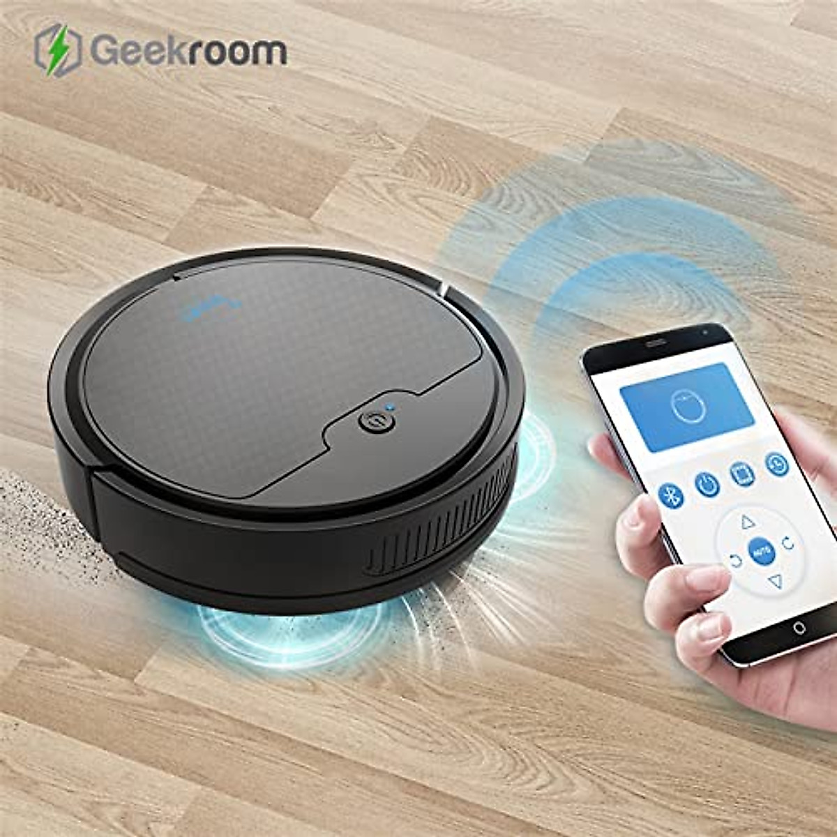 TAPARU Robot Vacuum Cleaner Floor Robot Vacuum Cleaner Sweep and Wet Mopping Floors Carpet Run Auto RechargeAppliance (Color : Black)