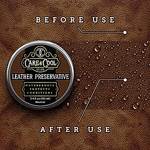 Since 1976, Leather Conditioner, Protector and Renovator (3.4 oz). The Best Waterproofing Leather Restorer for Boots, Shoes, Purses, Jackets, and Furniture to Preserve Your Leather Products Durably.