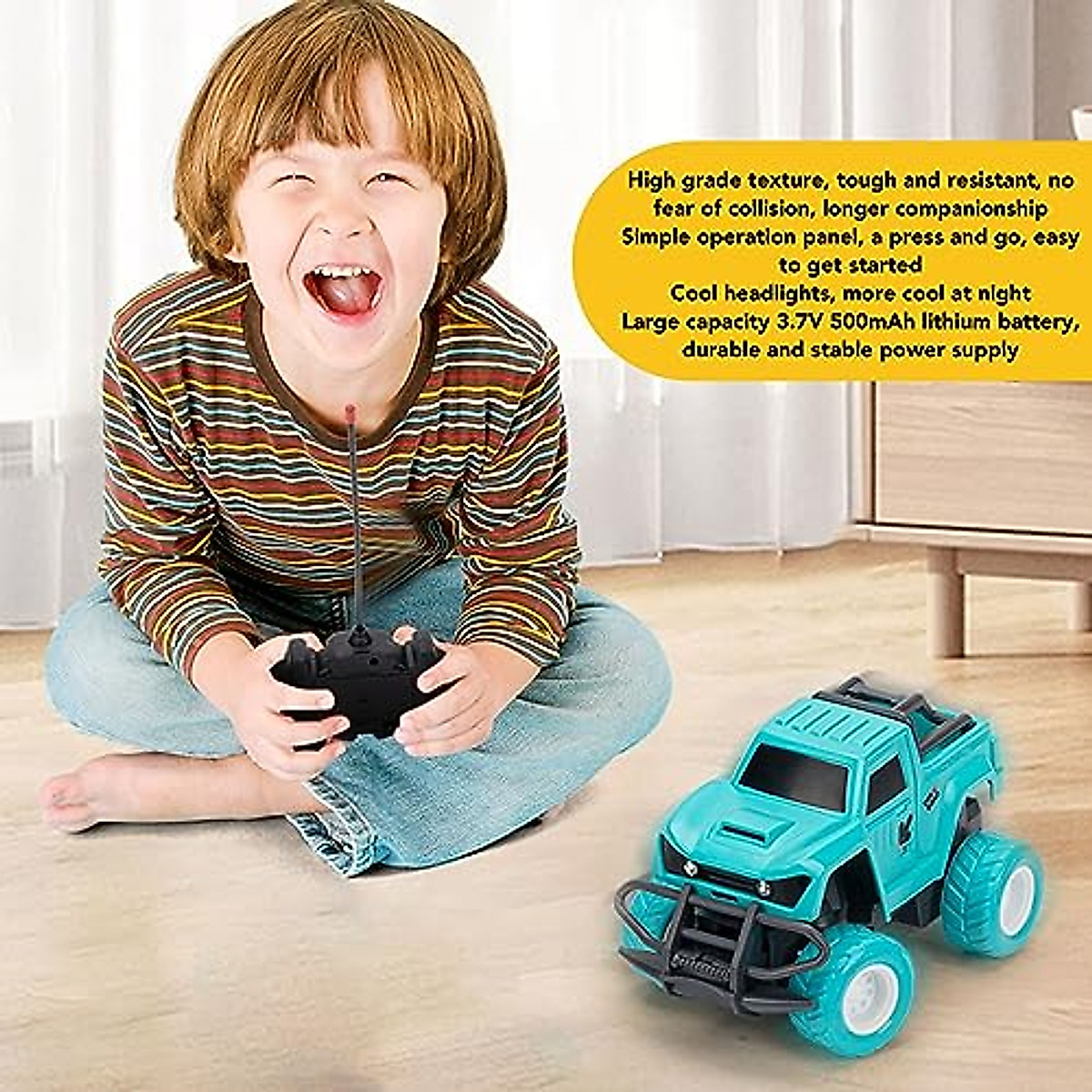 HEEPDD Remote Control Car Toy, Easy to Operate 1/24 ABS High Speed Racing RC Car Toy for Home (Green Blue)