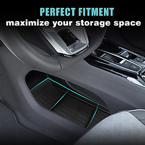 BestEvMod Lower Center Console Organizer Tray Storage Box Armrest Accessories TPE Material Compatible with Chevy Bolt EV 2017-2019&2021-2024 Bolt EUV 2022-2024 Accessories