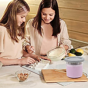 MIMLEN Containers, Replacement for Ninja Creami Pints And Lids Gray, Compatible with NC299AMZ NC301 NC300 Series